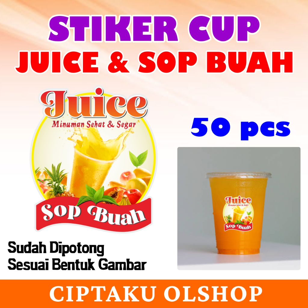 Jual stiker label jus cup minuman juice & sop buah | Shopee Indonesia