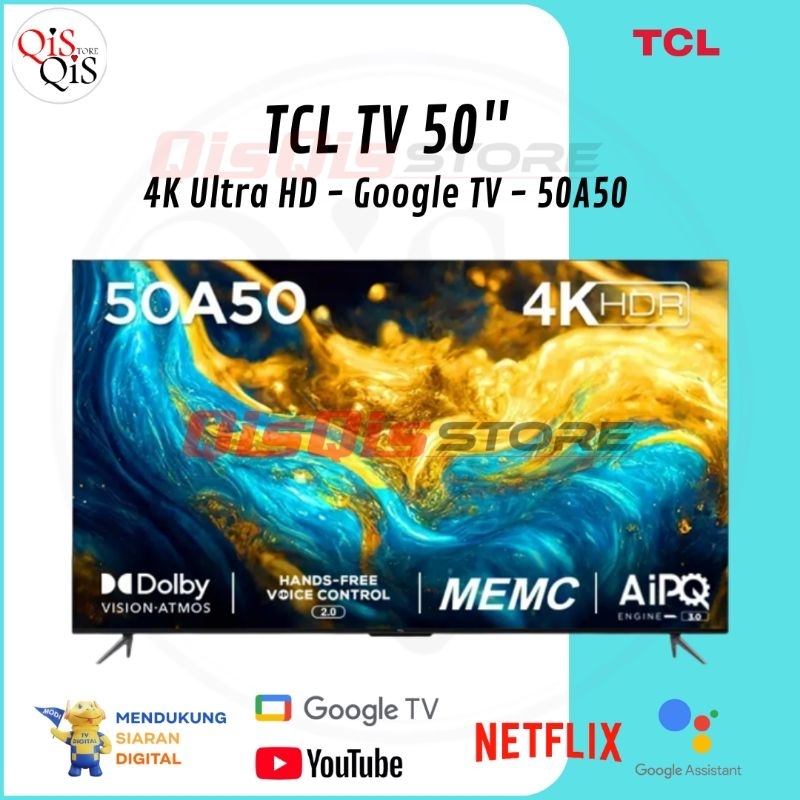 Jual TCL TV 50A50 - 43A50 - Google TV - 4K UHD - Garansi Resmi | Shopee ...