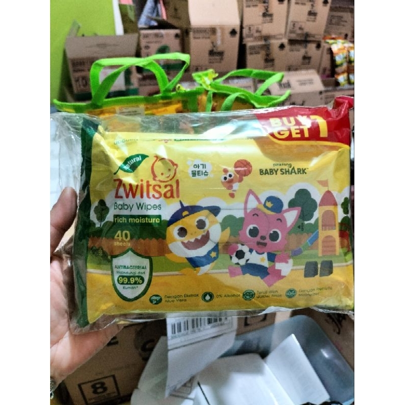 Jual Zwitsal Baby Wipes Tissue Basah Rich Mositure 2 X 40 Sheets (Baby ...
