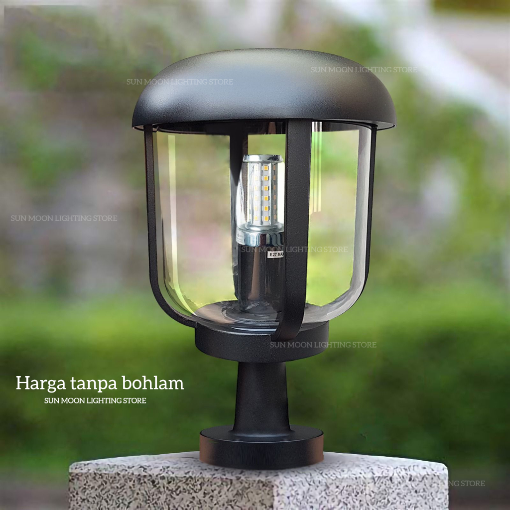 Jual Lampu pilar taman pagar minimalis hitam outdoor waterproof IP65 ...