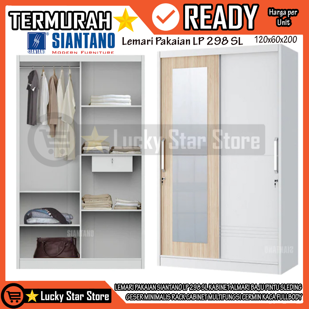 Jual [Instant] Lemari Pakaian Kabinet Baju Siantano Lp 298 Sl 2 Pintu ...
