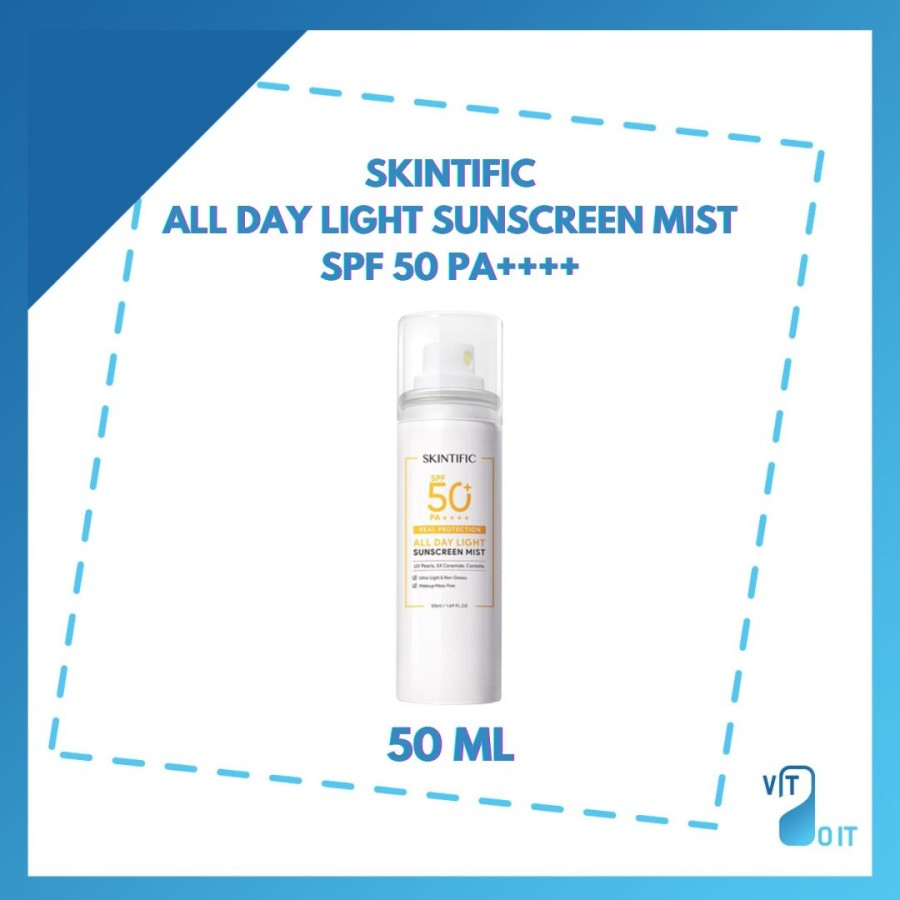 Jual Skintific All Day Light Sunscreen Mist SPF50 PA++++ 50ml / 50 ml ...
