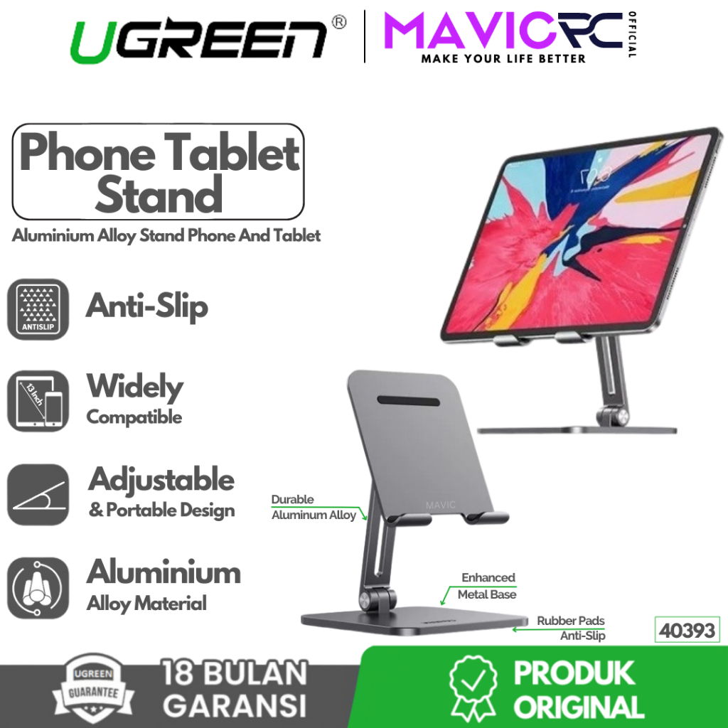 Jual UGREEN LP134 Desktop Metal Dudukan Tablet Tab Holder Stand Phone ...