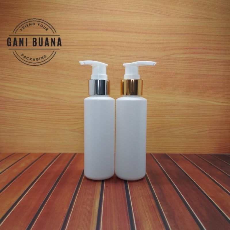 Jual BOTOL PUMP 100ML HDPE PUTIH TUTUP PUMP GOLD/SILVER/BOTOL HDPE 100ML TUTUP PUMP/BOTOL SABUN ...