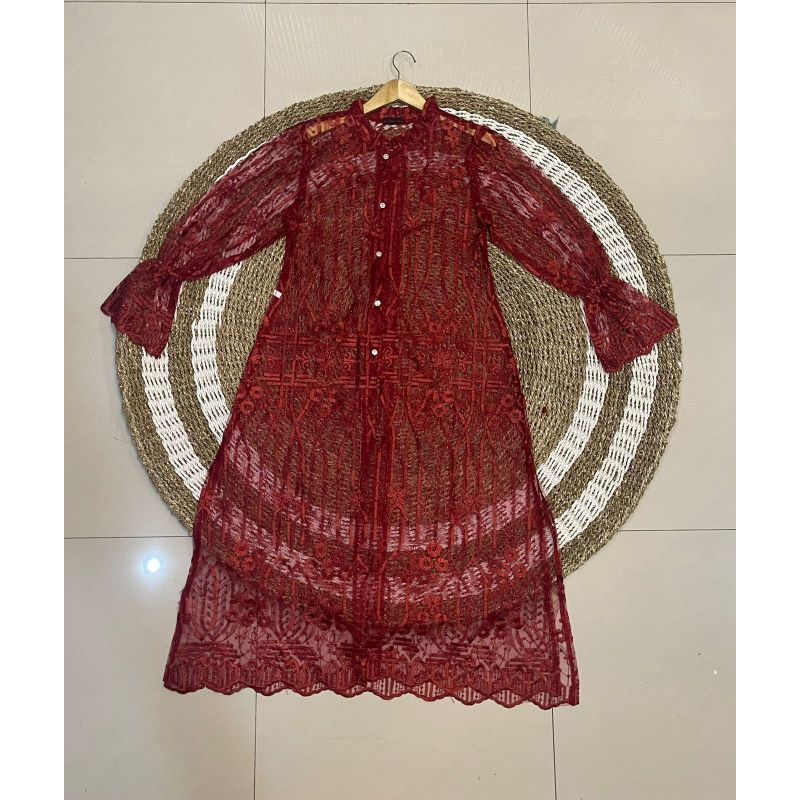 Jual OUTER BROKAT BAHAN TILLE SAPTO PREMIUM / OUTER KEBAYA LEPAS PASANG ...