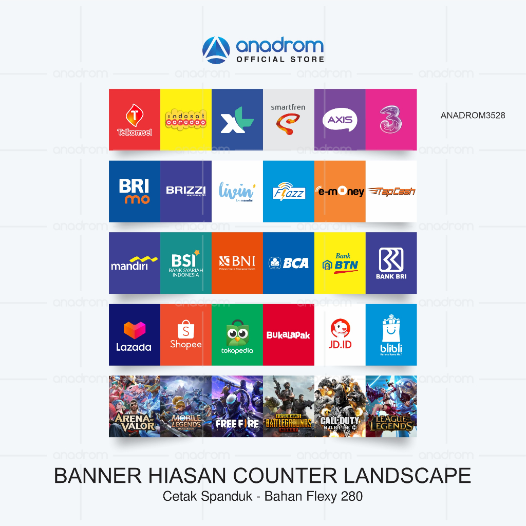 Jual Banner Hiasan Counter Landscape | Banner Operator Cellular ...