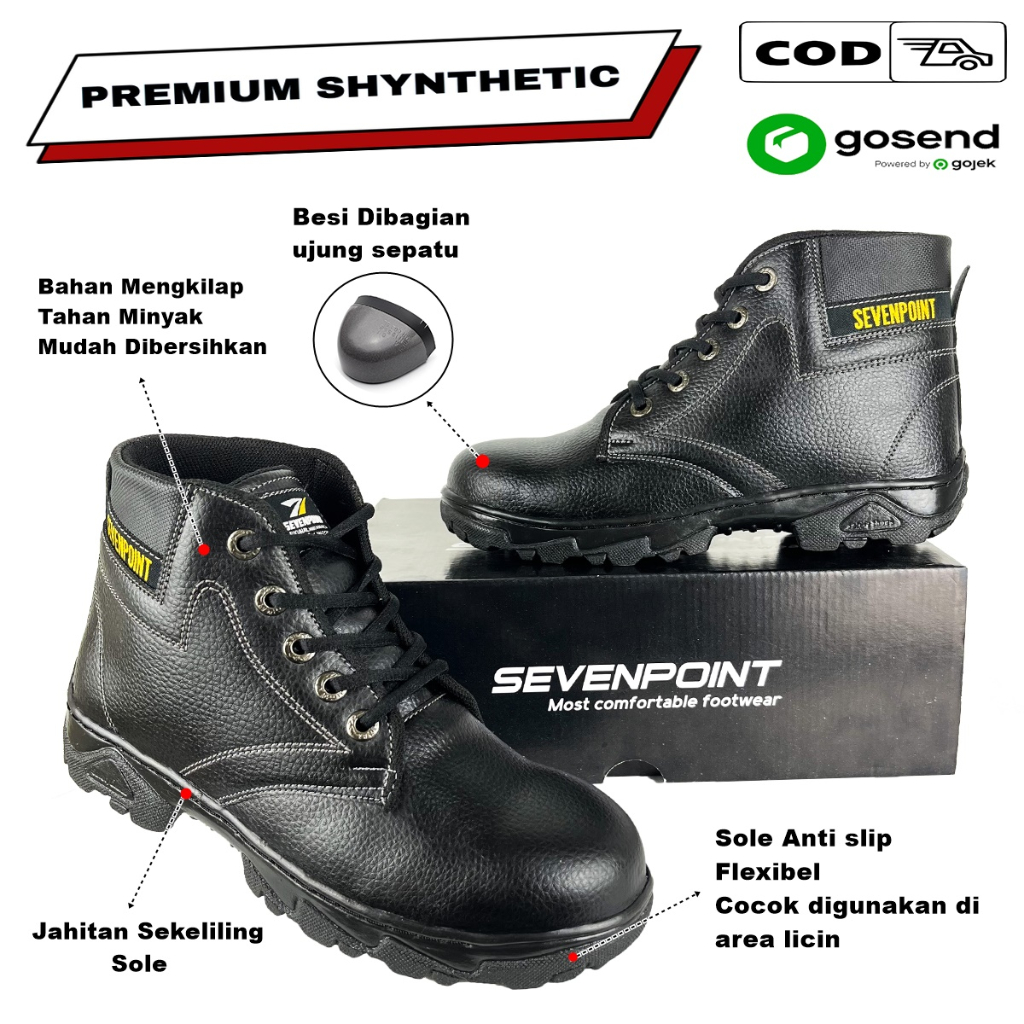 Jual Sepatu Safety Boot Original Pria Ujung Besi Sefty Proyek Lapangan ...