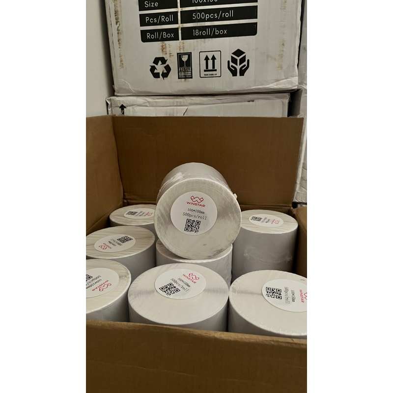 Jual resi thermal / Kertas Sticker Thermal Label Barcode 500 pcs ...