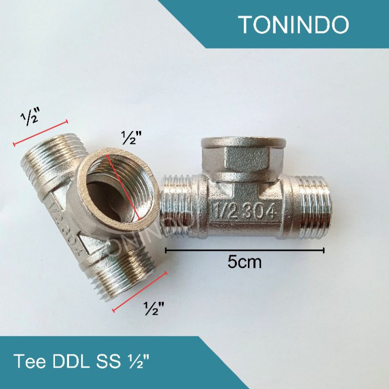 Jual Tee Drat Luar Dalam Stainless Nepel Sambungan T | Shopee Indonesia