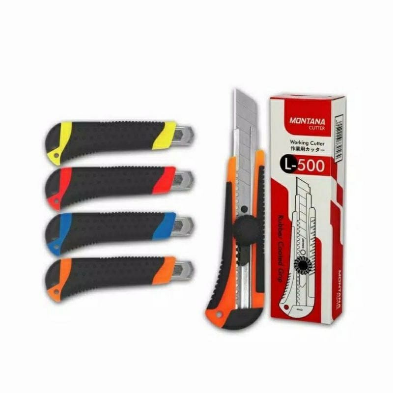 Jual Pisau Cutter Besar L500 Montana 1 Pcs tajam dan pegangan karet ...