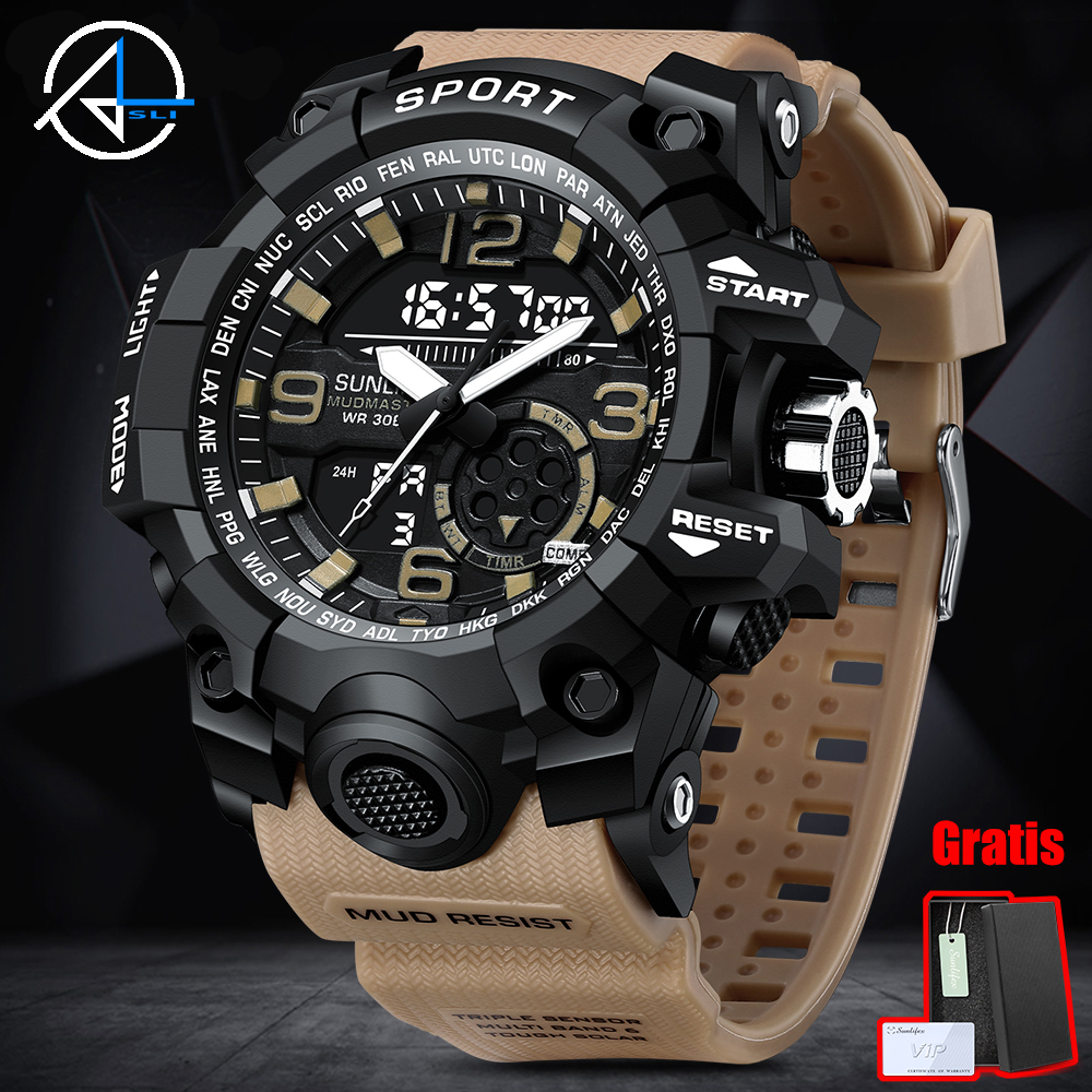 Jual Jam Tangan Pria Digital&Analog Olahraga Tali Silikon Jam Pria ...