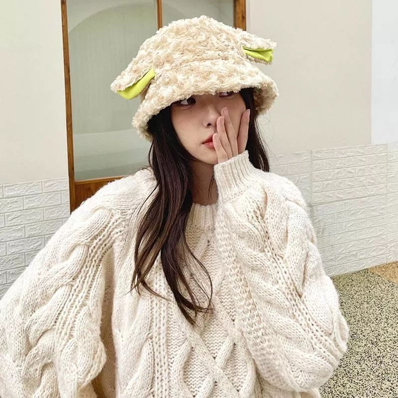 Jual Topi Bucket Domba Lama Bulu Lembut Kuping Unik Sheep Fisherman Hat ...