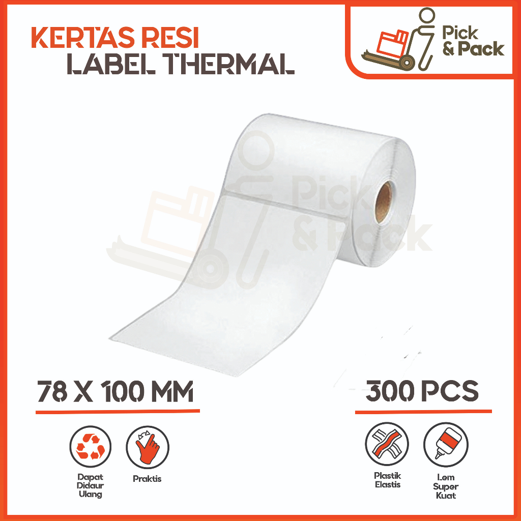 Jual Kertas Label Sticker Resi Thermal Barcode 78x100 mm Gulung Isi 300 ...