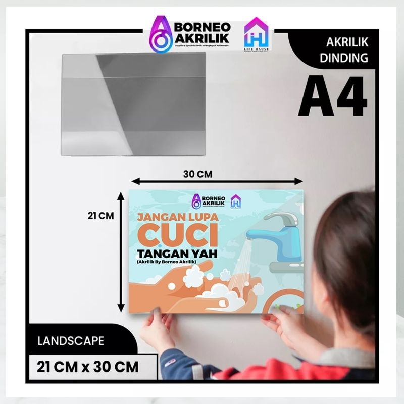 Jual AKRILIK POSTER A4 DINDING TEMPAT BROSUR TEMPEL DINDING AKRILIK ...
