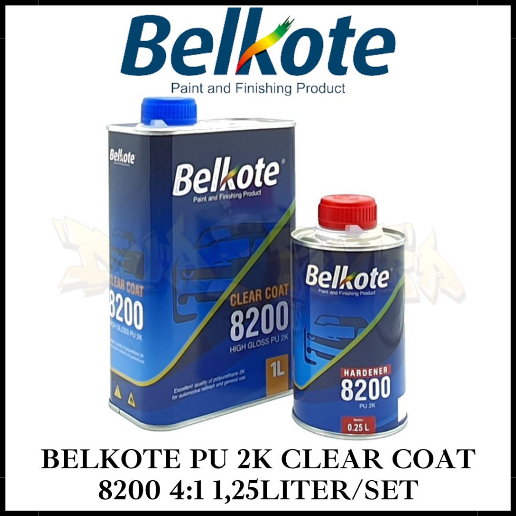 Jual Clear Belkote PU 2K 8200 GLOSS 1,25Ltr/Set (1Liter + 0,25Ltr ...