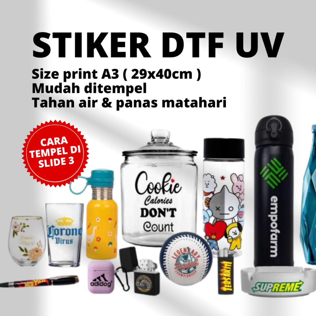 Jual STIKER UV DTF UKURAN A3 ( bisa MIX GAMBAR ) | SUN PRINTING ...