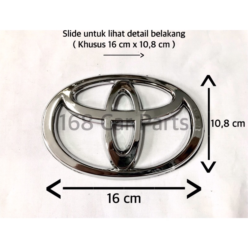 Jual Logo Emblem Mobil Toyota Chrome 16 CM x 10,8 CM | Shopee Indonesia