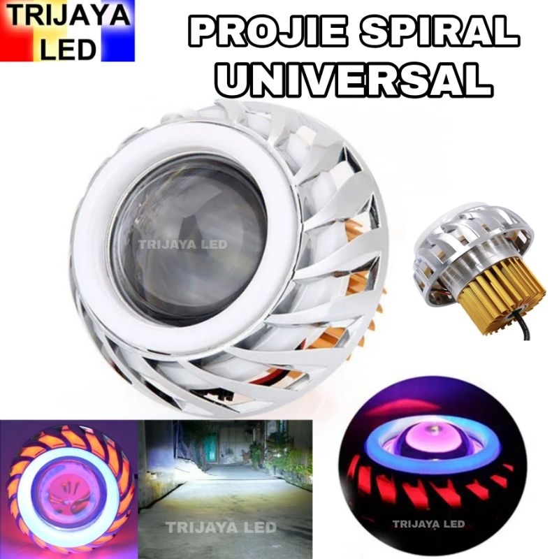 Jual Lampu Depan LED Projie Bulat Spiral Nanas Ulir 3.5 Inch Kipas AE ...