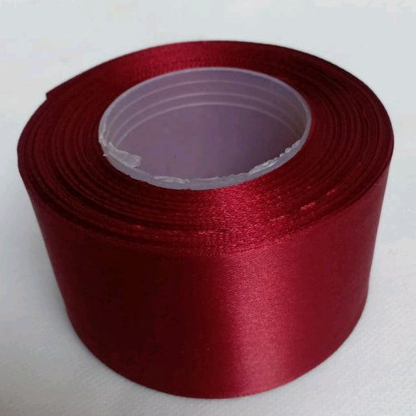 Jual Pita satin merah maron 1.5 inch / 4cm Per roll pita kado pita ...