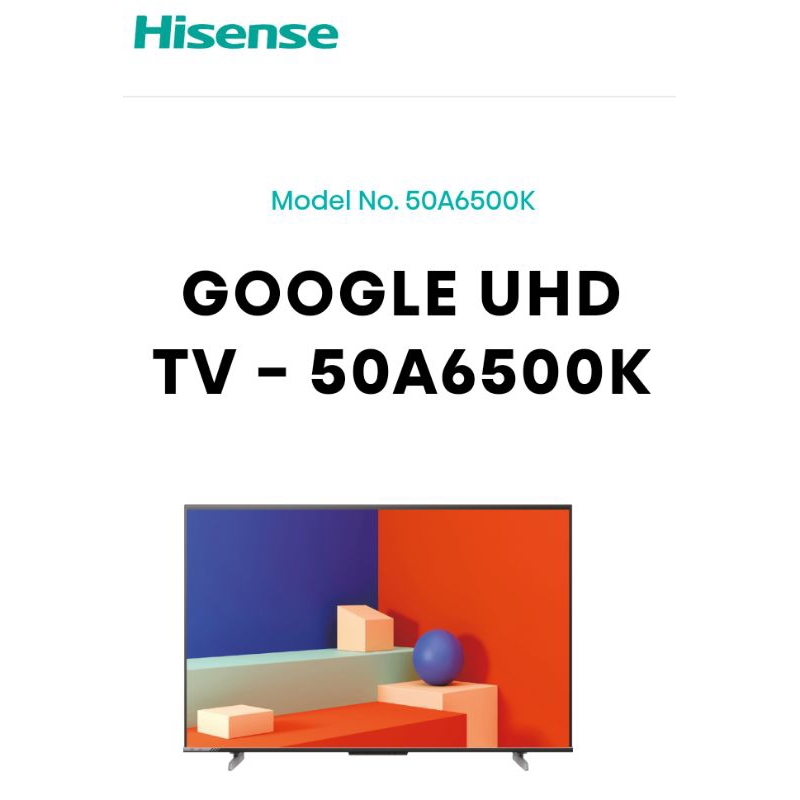 Jual TV LED HISENSE 50A6500K TV 50 INCH 4K UHD DOLBY ATMOS | Shopee ...