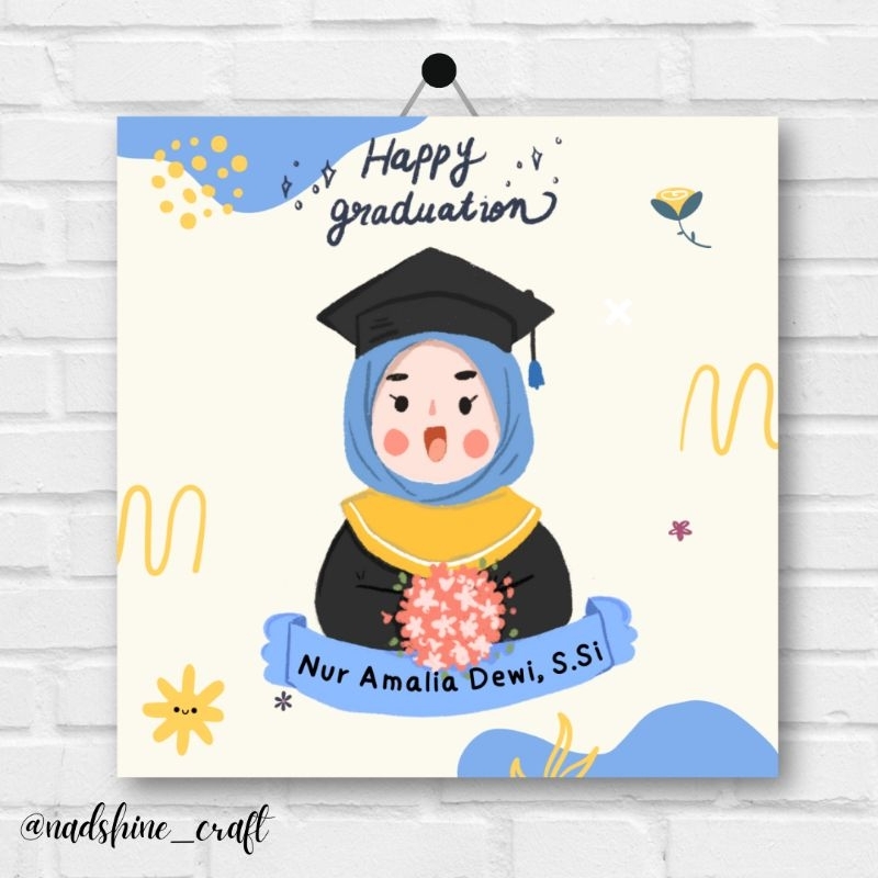 Jual Hadiah wisuda animasi frame 20x20 / kado wisuda | Shopee Indonesia