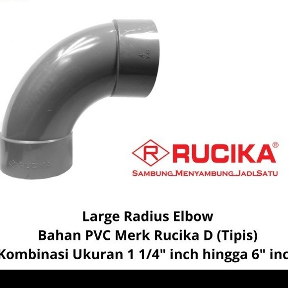 Jual Long Large Radius Elbow 2 1/2" 2.5" 2,5" inch PVC Rucika D (Tipis) | Shopee Indonesia