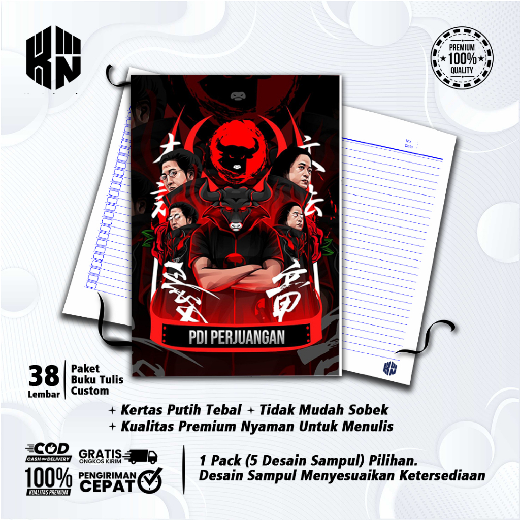 Jual Buku Tulis Sekolah Custom Tema PDI PERJUANGAN Bergaris 38 Lembar 1 ...