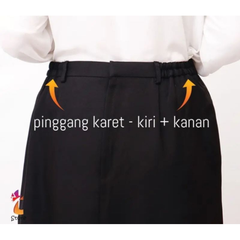 Jual Rok Kerja Wanita Klok A American drill premium Rok Kantor Hitam ...