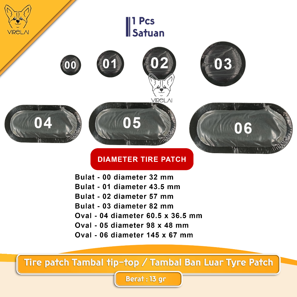 Jual Tire patch Tambal tip-top / Tambal Ban Luar Tyre Patch | Shopee ...
