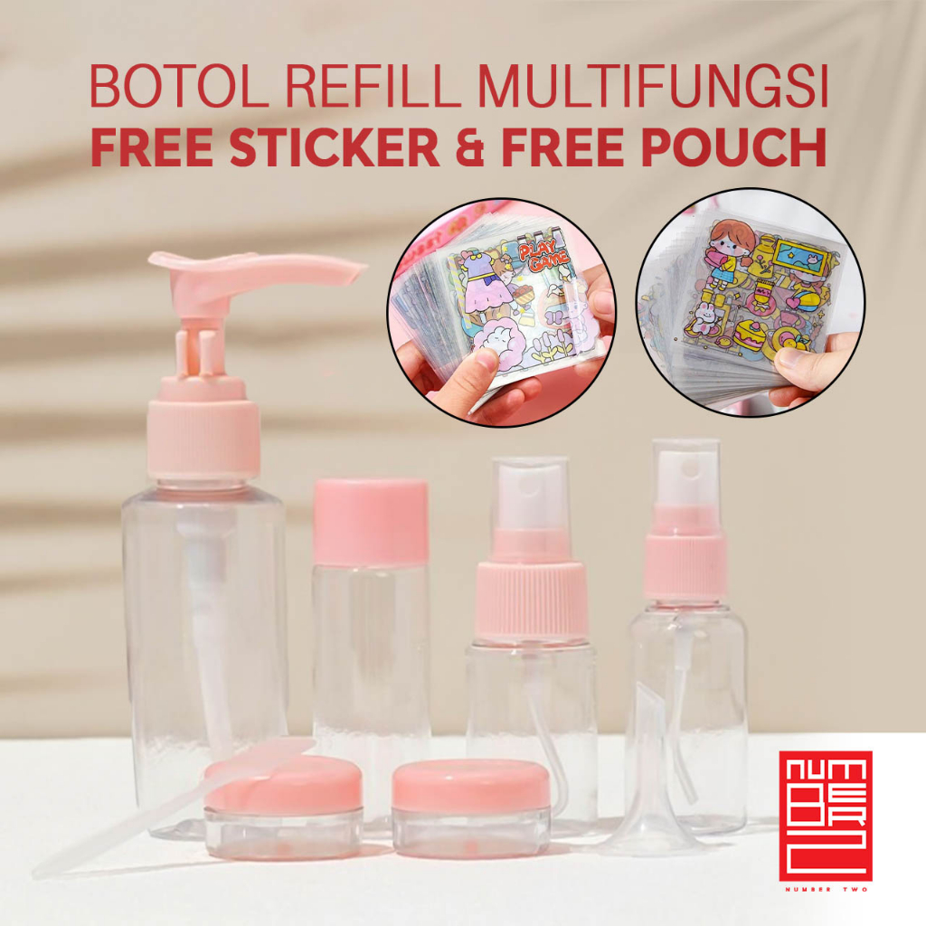 Jual Botol refil travel kosong plastik pouch transparan polos aesthetic ...