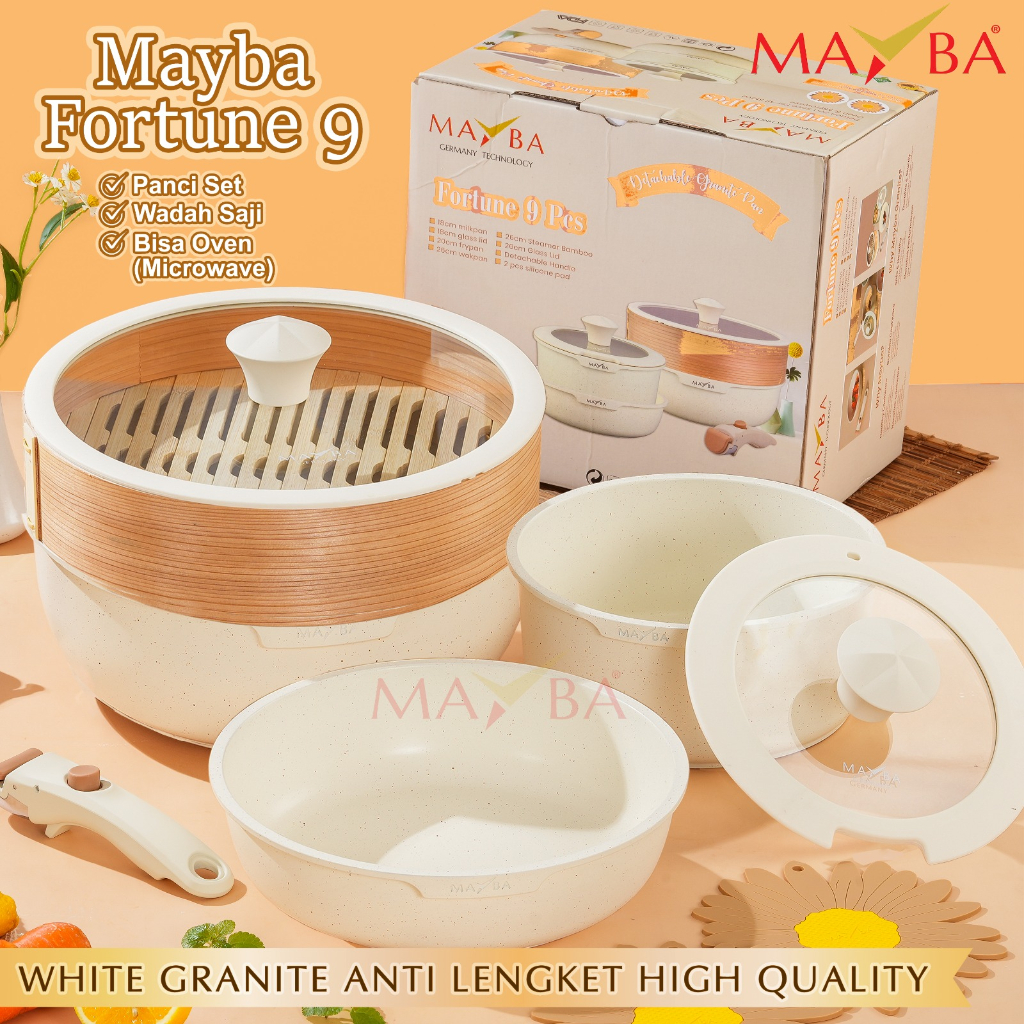 Jual PANCI FORTUNE 9PC MAYBA Jerman WOK 26cm FRY PAN & MILKPAN ...