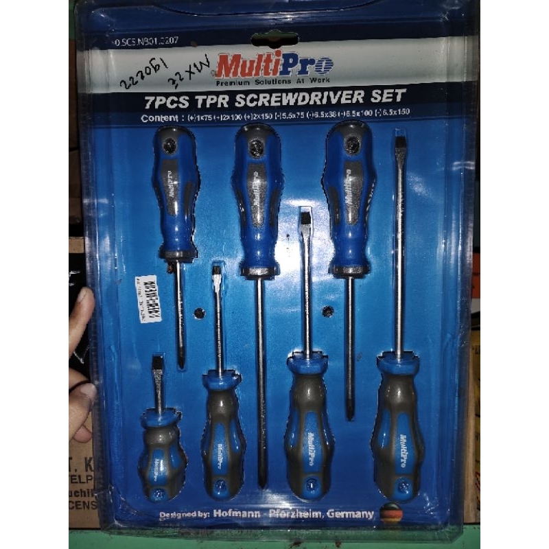 Jual Obeng Gagang Karet TPR Screwdriver Set 7pcs Multipro | Shopee ...