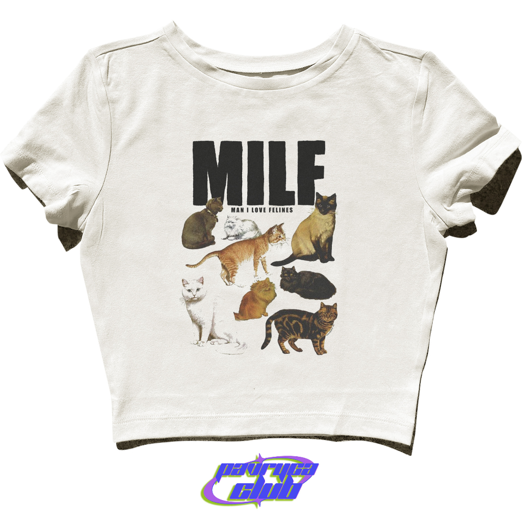 Jual baby tee Man I Love Felines y2k style crop tee | Shopee Indonesia