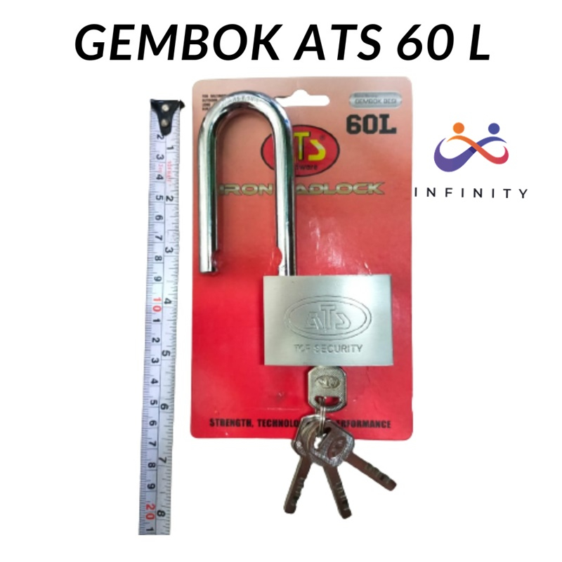 Jual KUNCI GEMBOK ATS 60 MM PANJANG / GEMBOK ATS LEHER PANJANG INFJ ...