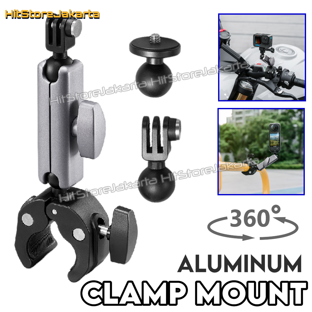 Jual Super Clamp Mount For GoPro Insta360 Osmo Action Cam Handlebar ...