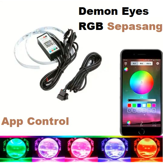 Jual Demon Eye RGB APP Devil eyes Lampu led 360 shroud biled android ...