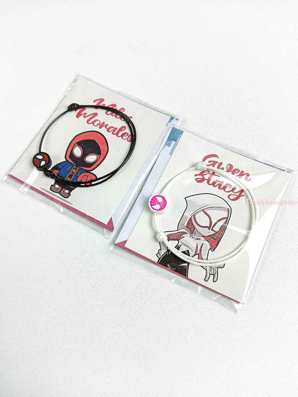 Jual Gelang Couple Spiderman Miles Morales & Gwen Stacy Free Box Tali ...