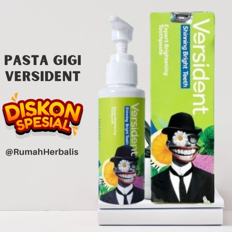 Jual Pemutih Gigi VERSIDENT Shinning Bright Teeth Pasta Gigi Ekstrak ...
