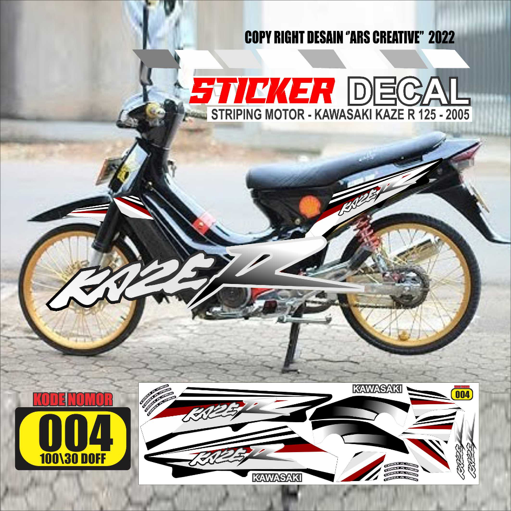 Jual Stiker striping decal kawasaki kaze r 125 semua ready packing aman ...