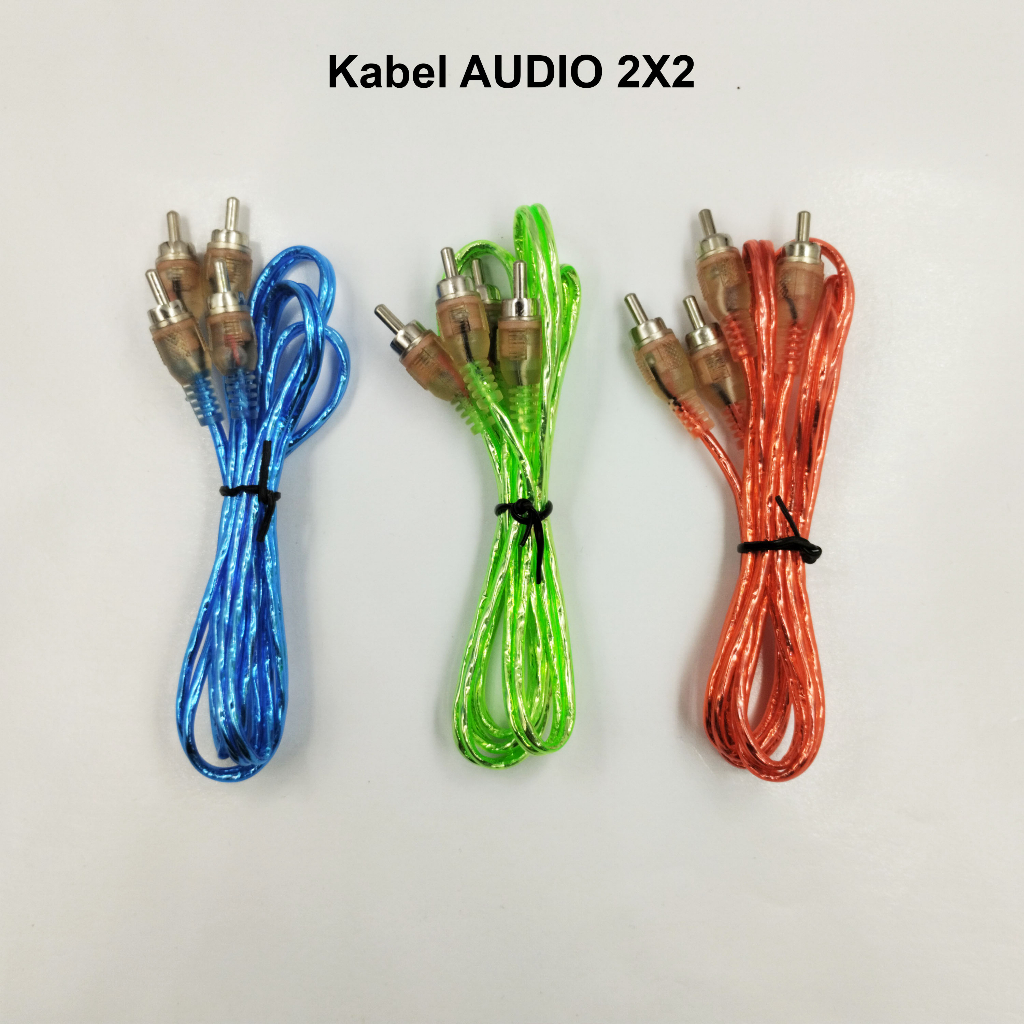 Jual Kabel Audio RCA 2x2 Jack 3.5mm 1M - AUX 2 ke 2 Warna random BIASA ...