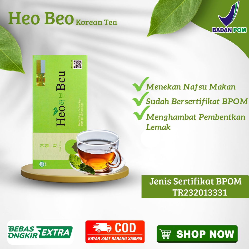 Jual Heo Beu Korean Tea Bikin Badan Jadi Kurus 1 Box Pagi | Shopee ...