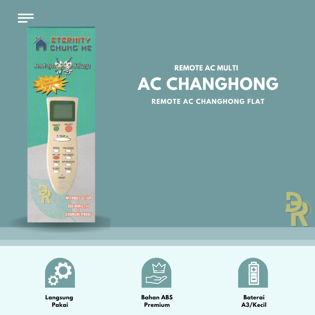Jual Remot Remote AC CHANGHONG Multi KK22B-C1 tanpa setting | Shopee ...