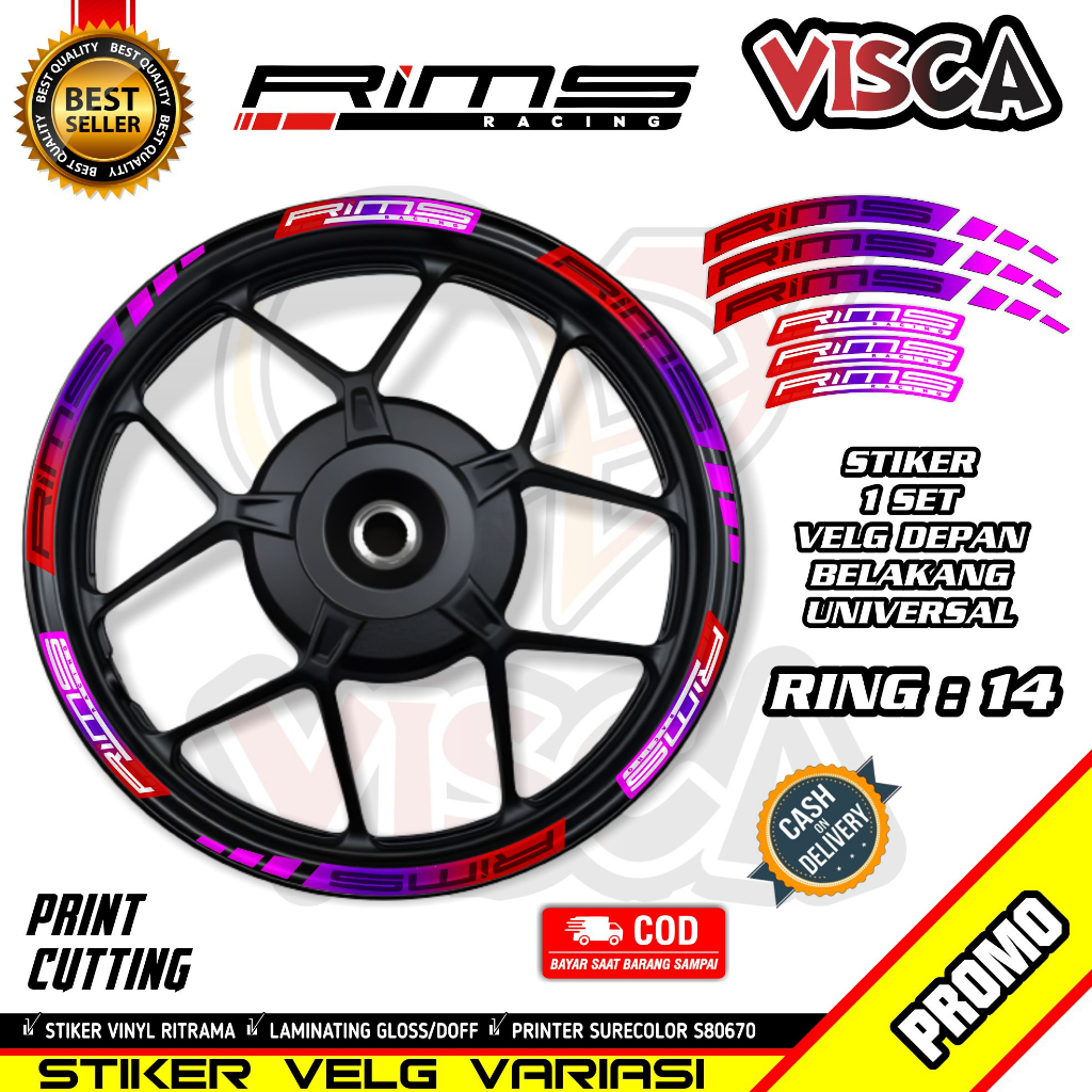 Jual Stiker Velg List Velg Motor Stiker Velg Ring 14 Motif Rims Bunglon ...