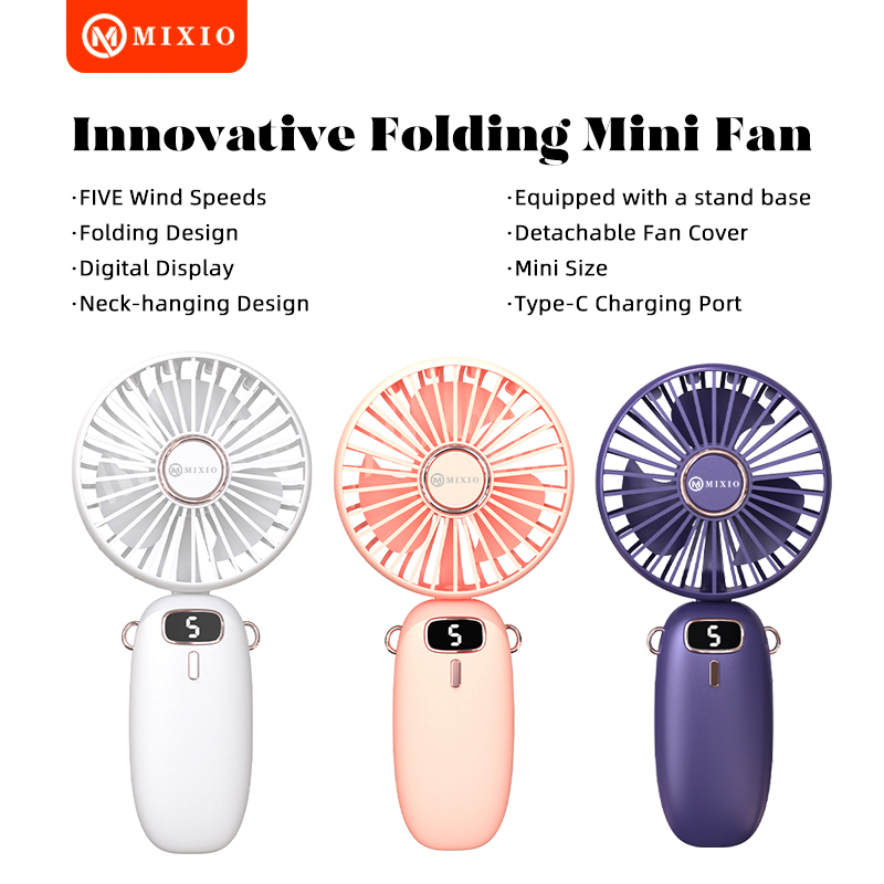 Jual MIXIO M71 Kipas Angin Portable Mini USB Lipat Handheld Leher Stand ...