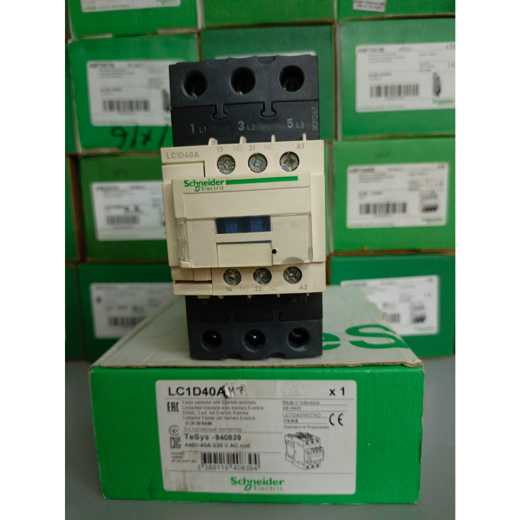 Jual SCHNEIDER LC1D40M7 LC1D40AM7 LC1D40 220VAC CONTACTOR NO BARCODE ...