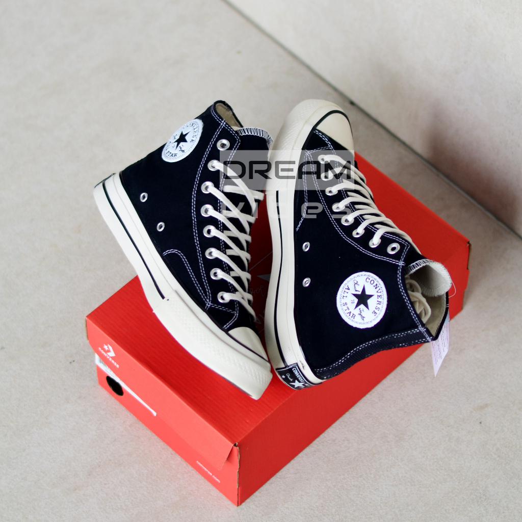 Jual SEPATU CONVERSE 70S HI BASIC ALL STAR BLACK WHITE SNEAKERS UNISEX ...