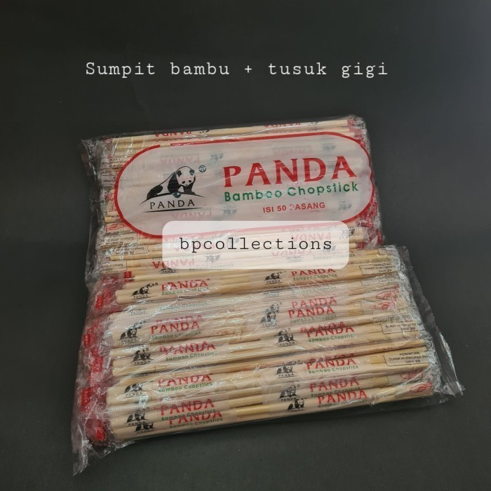 Jual 1 pasang SUMPIT BAMBU PANDA KOKI PANDA PANDAI TUSUK GIGI KAYU ...