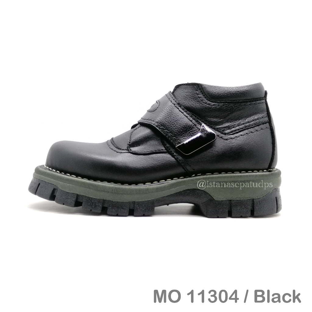 Jual Sepatu Boots Kulit Borsa MO 11304, Hitam, Sol Karet, Sepatu Chef ...