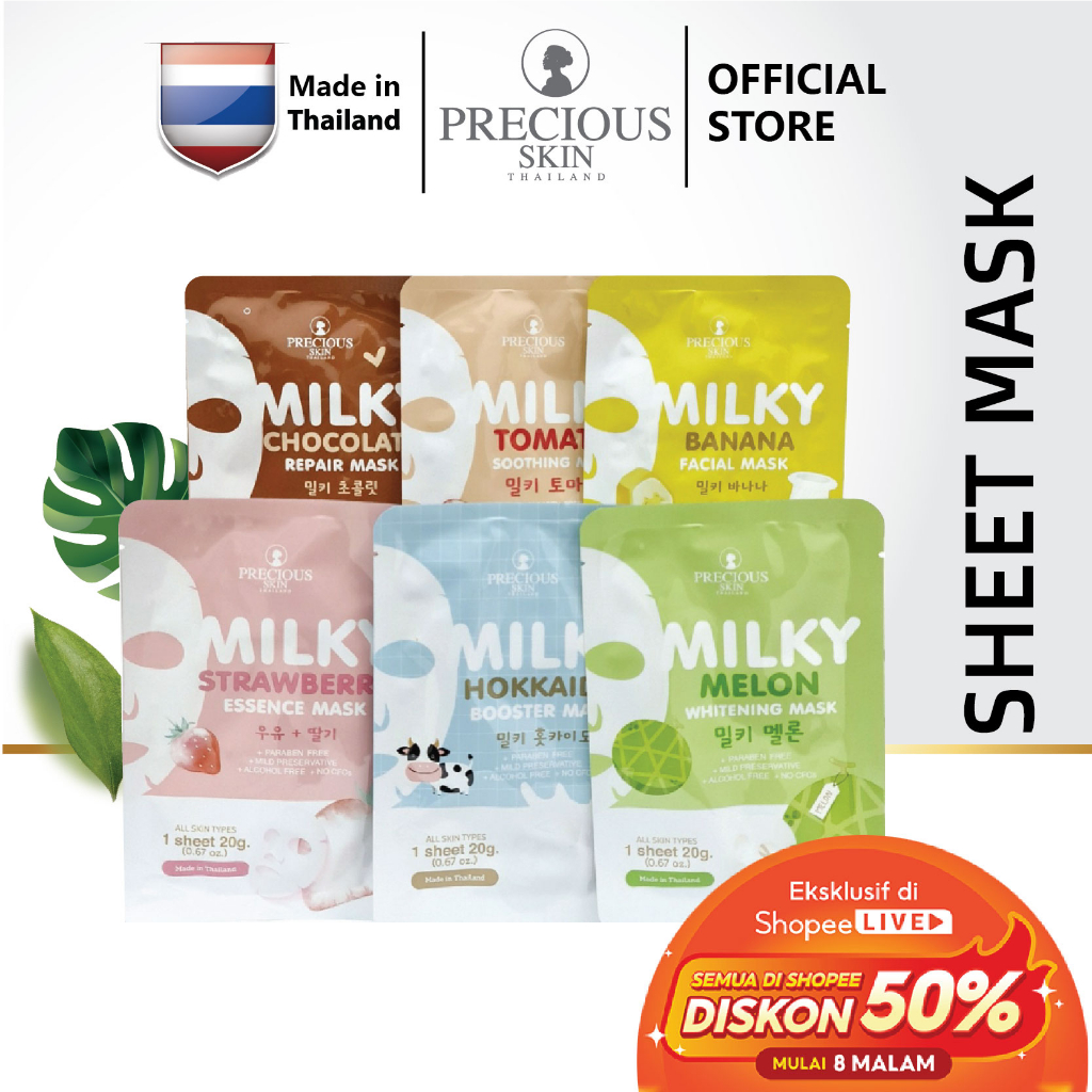 Jual Precious Skin Thailand Milky Brightening Sheet Mask Series ...