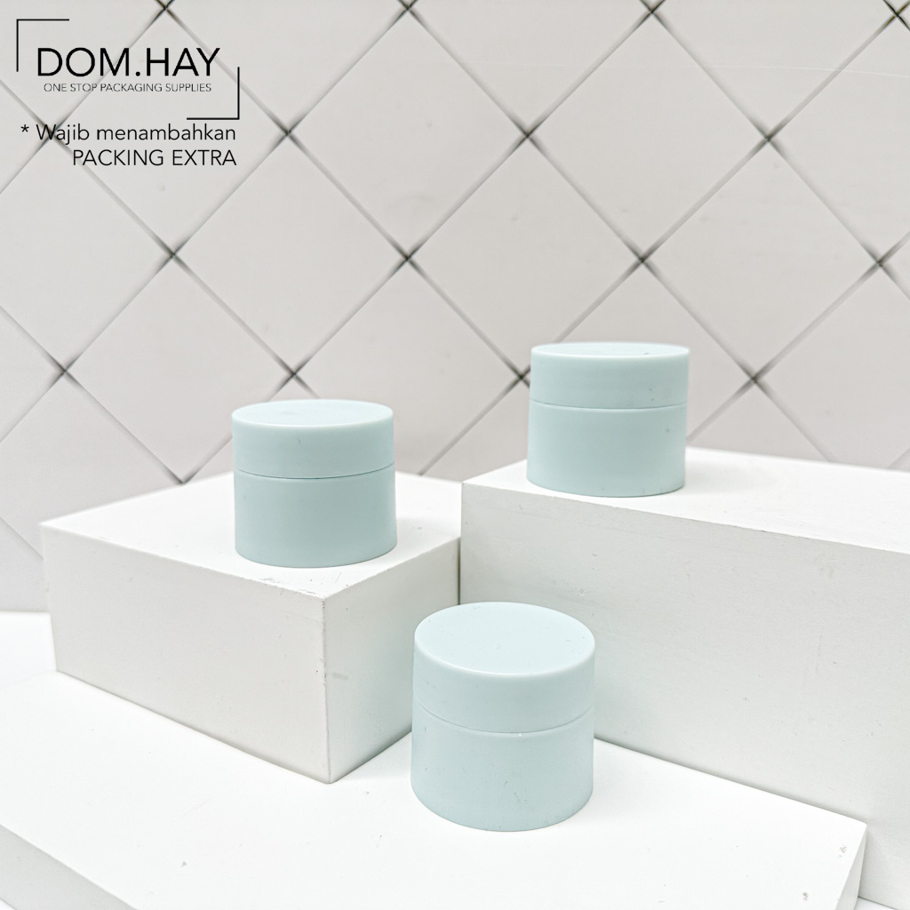 Jual Pot Cream Pastel Doff Biru Plastik Double Layer Skin Care Botol ...